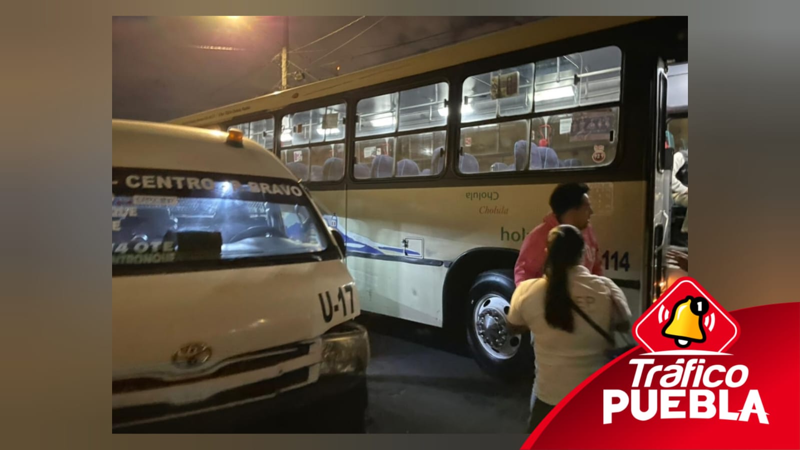 Transportistas de la línea Puebla-Cholula y ruta 1 protagonizaron choque
