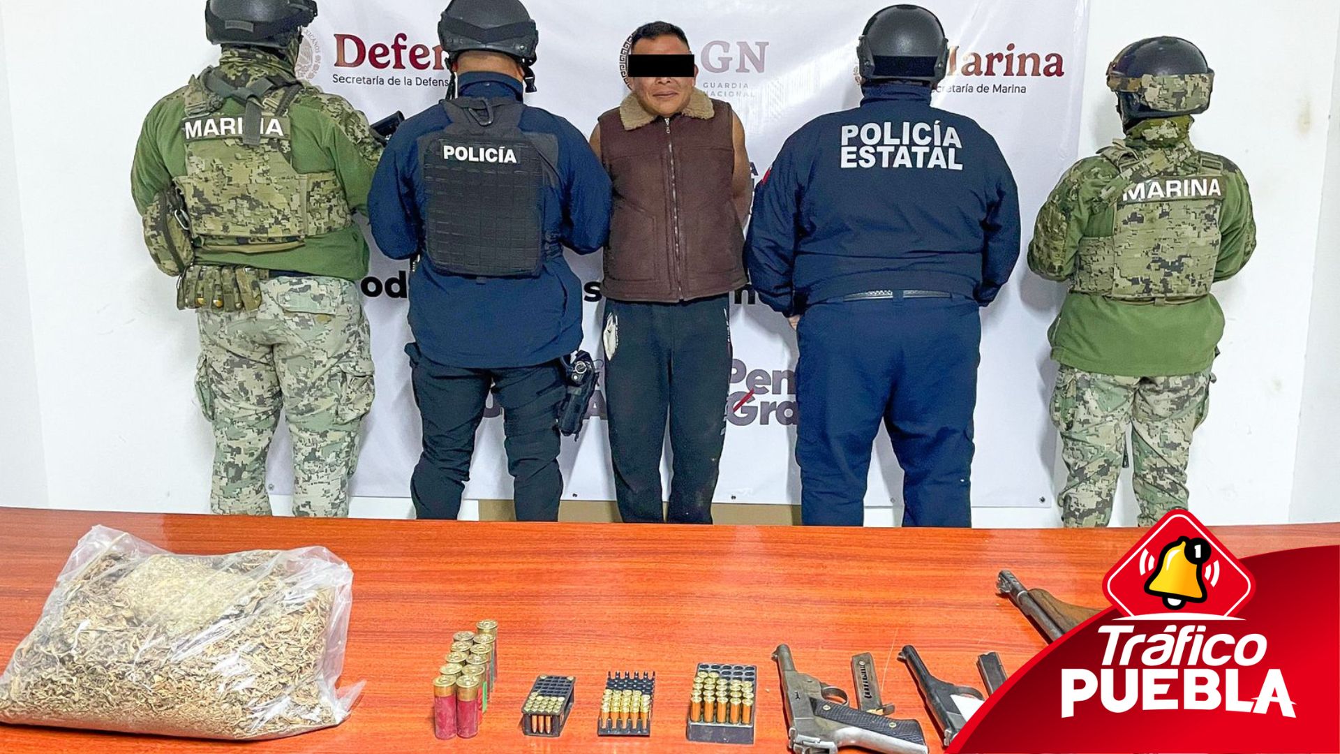 Detienen al “El Rorro” en Zacatlán por portación de armas y marihuana