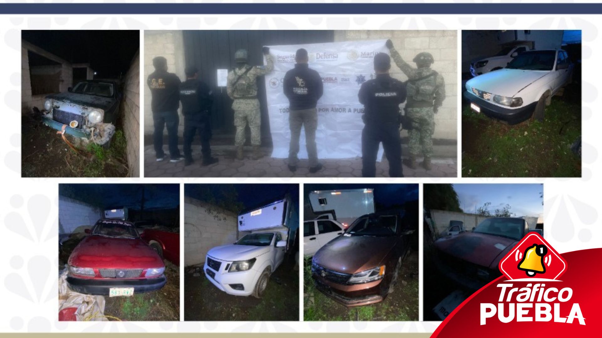 Recuperan seis vehículos con reporte de robo en Palmar de Bravo tras cateo