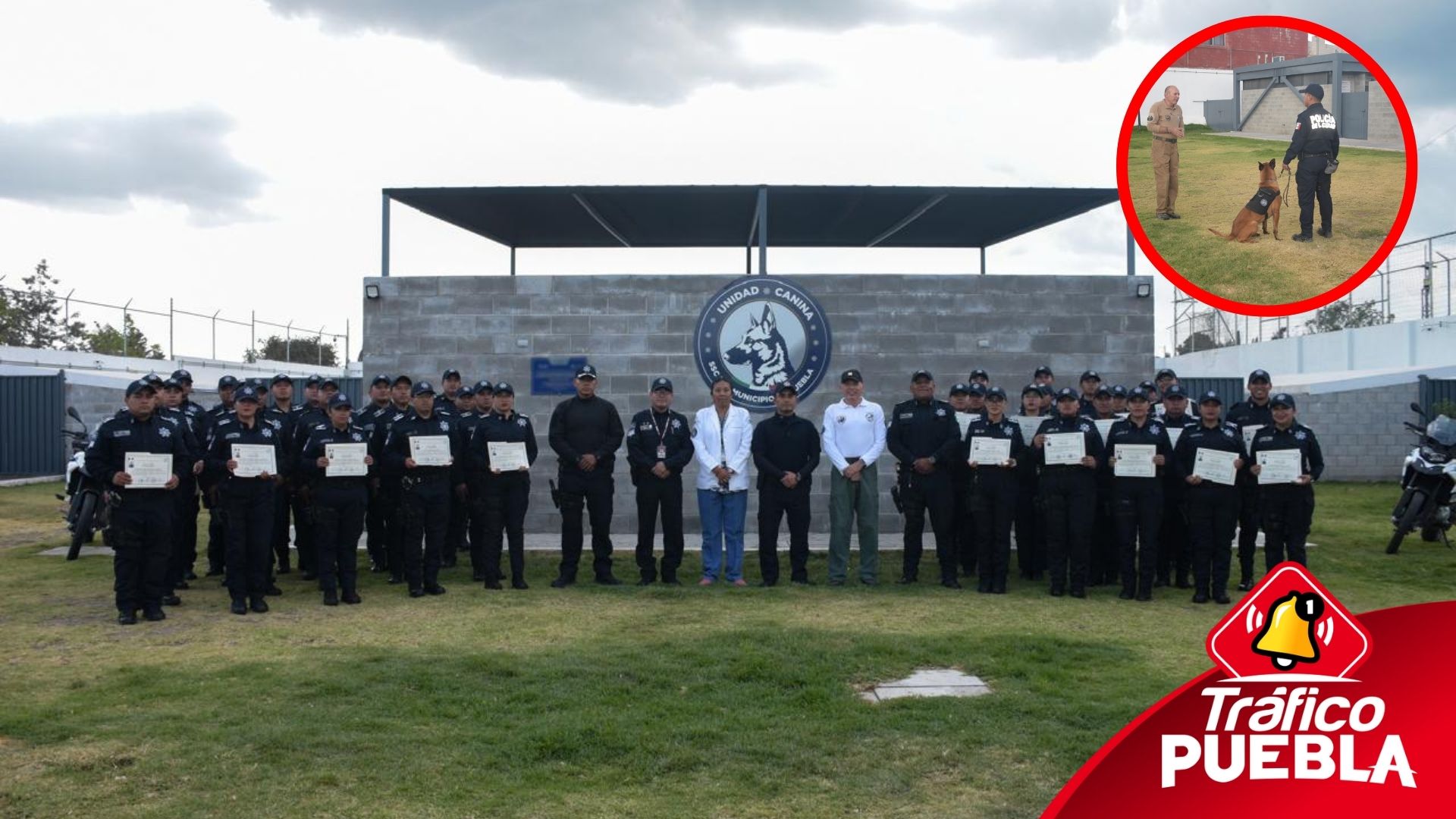 Unidad Canina K9 de Puebla recibe certificación internacional
