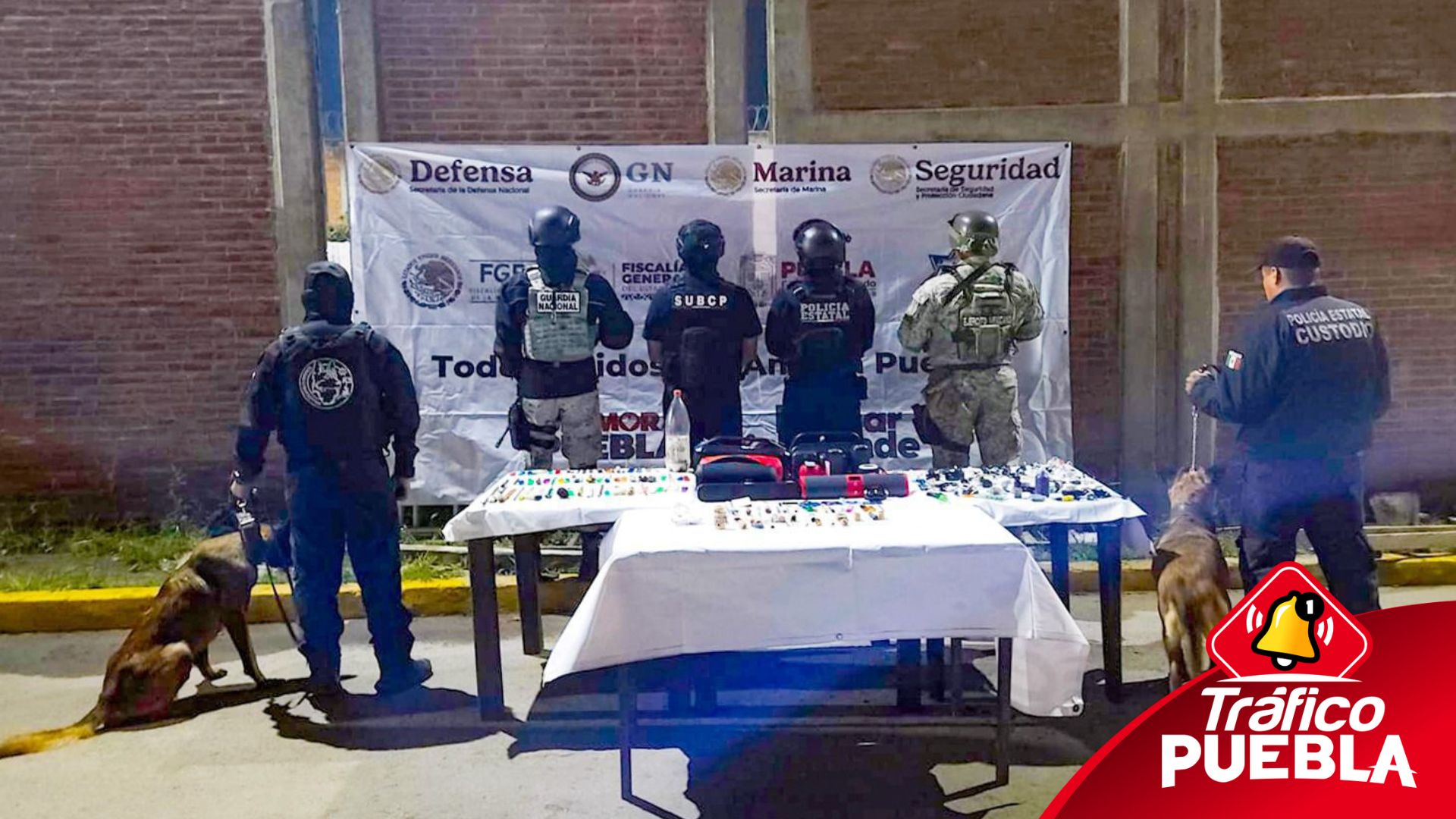 Operativo en el penal de Puebla permite incautar armas, drogas y dispositivos electrónicos